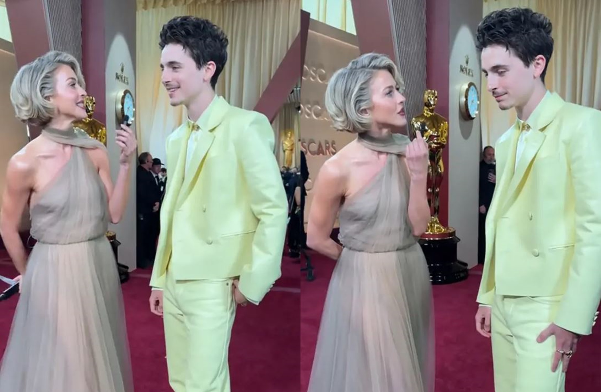 Timothée Chalamet shuts down Julianne Hough's oscars 2025 interview request